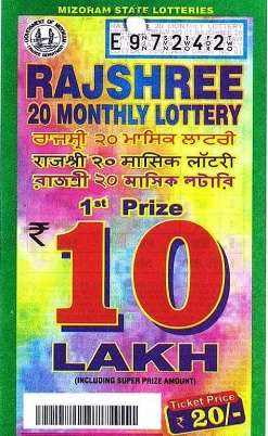 Rajshree 20 Monthly Lottery Result 24/11/2020 Mizoram State Lotteries ...
