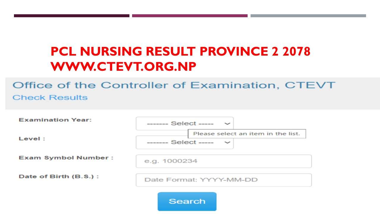 PCL Nursing Result Province 2 2078-2079 1 2 3rd Year www.ctevt.org.np ...