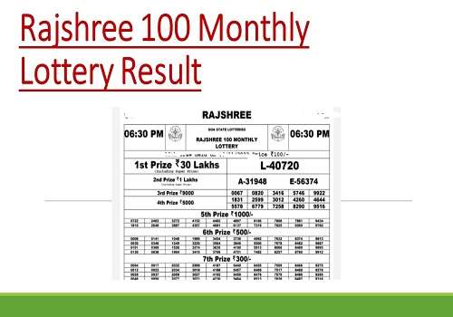 01-12-2022 Rajshree 100 Monthly Lottery Result Live(Draw14) 1st Prize ...